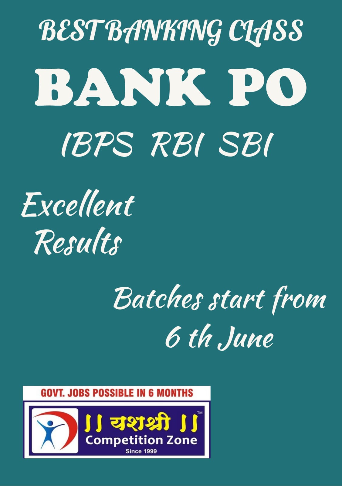 New Batches of Bank PO, RBI Assistant and SBI PO are starting from 6th ...